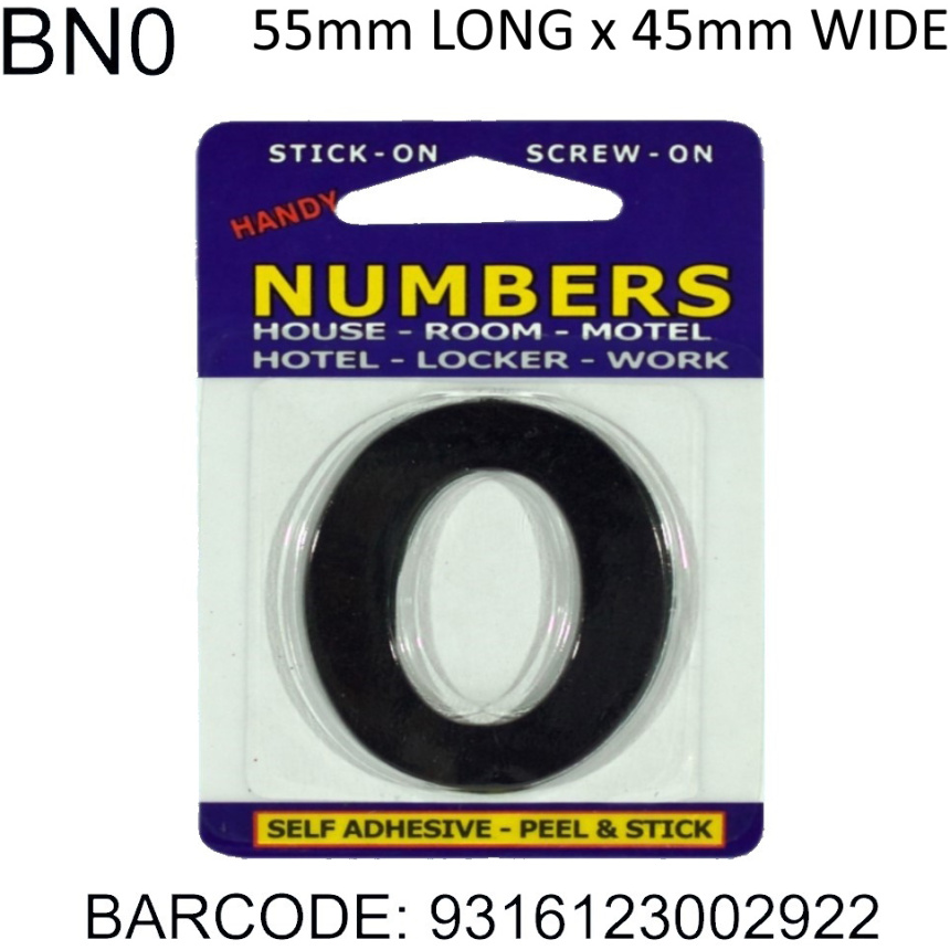 BN0 – Black Number Only No Base Street Number 0 - Handy Hardware
