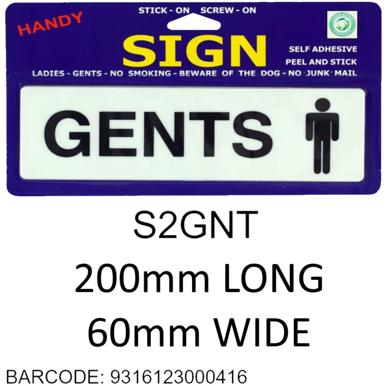 S2GNT – Gents Sign - Handy Hardware