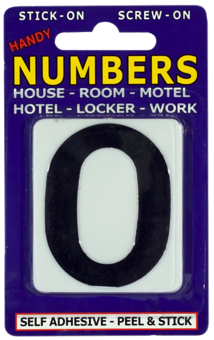 WHB0 – White Base Black Print Number 0 – Handy Hardware